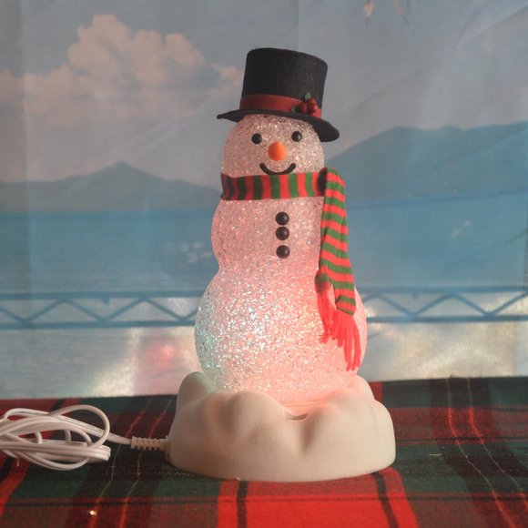 Holiday | Decorative Light Up Snowman Changes Colors From Blue Red And ...